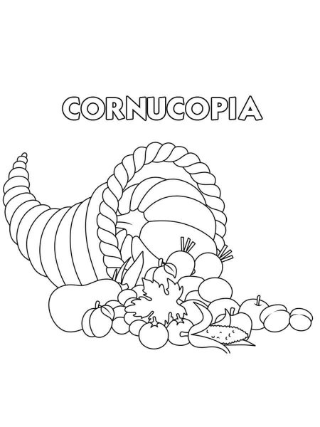 Cornucopia coloring page - Free printable