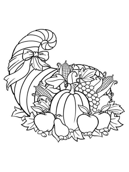 Cornucopia coloring page - Free printable