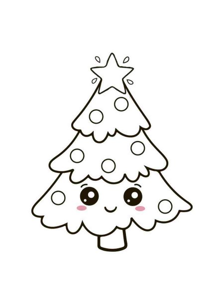Cute Christmas coloring page - Free printable