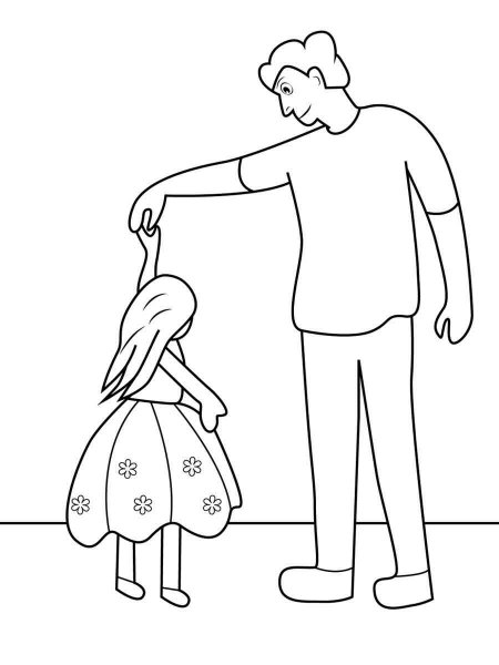 Daughters Day coloring page - Free printable