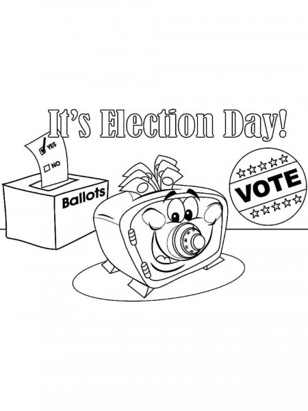 Election Day coloring page - Free printable