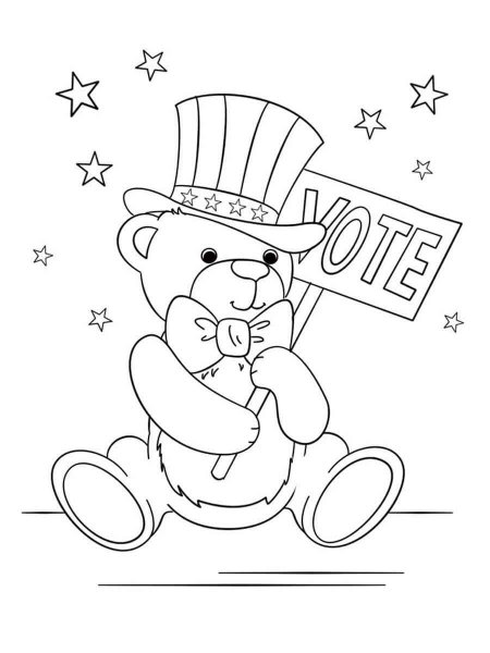 Election Day coloring page - Free printable