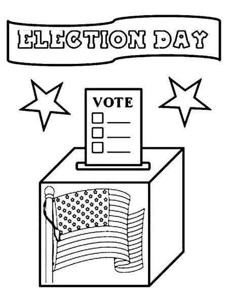 Election Day coloring page - Free printable