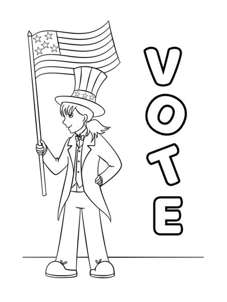 Election Day coloring page - Free printable