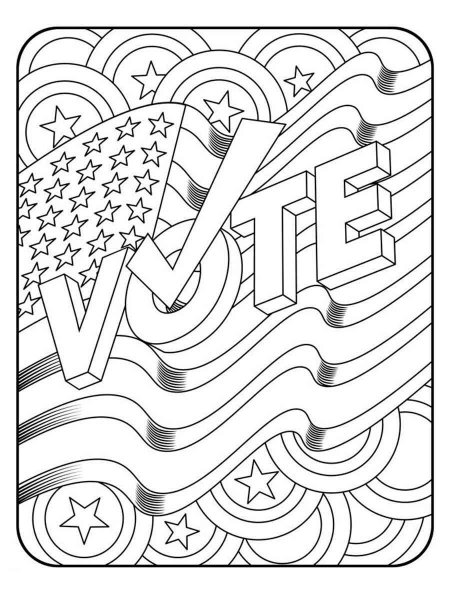 Election Day coloring page - Free printable