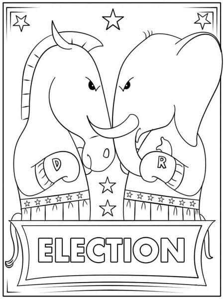 Election Day coloring page - Free printable