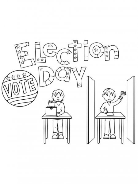 Election Day coloring page - Free printable
