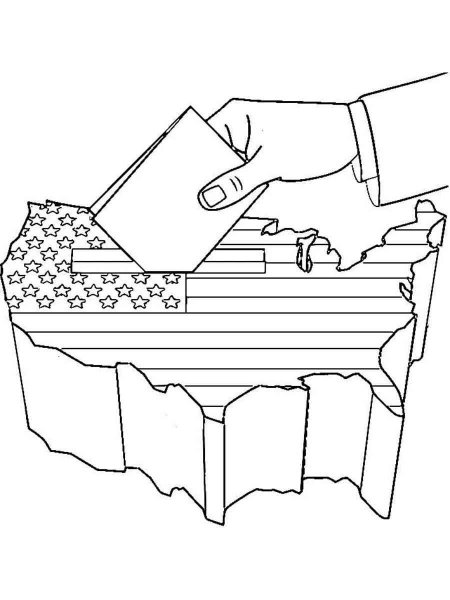 Election Day coloring page - Free printable