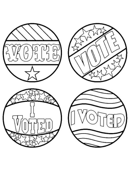 Election Day coloring page - Free printable
