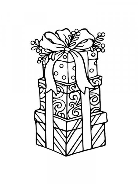Gift coloring page - Free printable