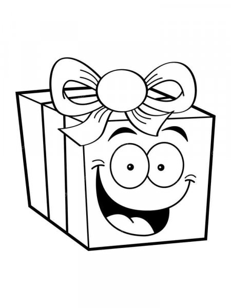 Gift coloring page - Free printable