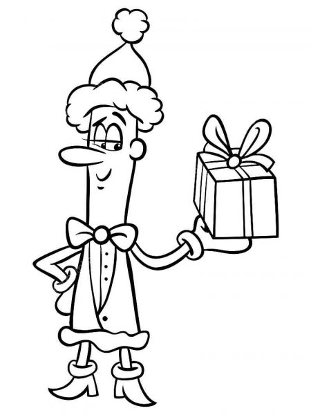 Gift coloring page - Free printable