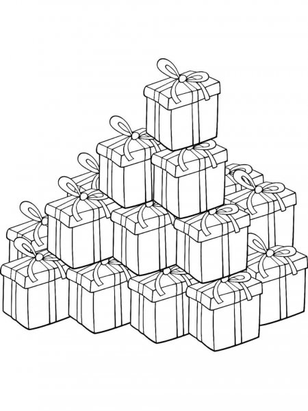Gift coloring page - Free printable