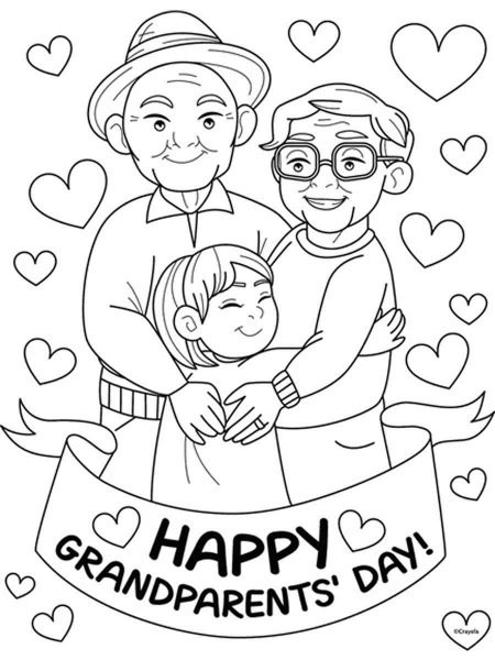 Grandparents’ Day coloring page - Free printable