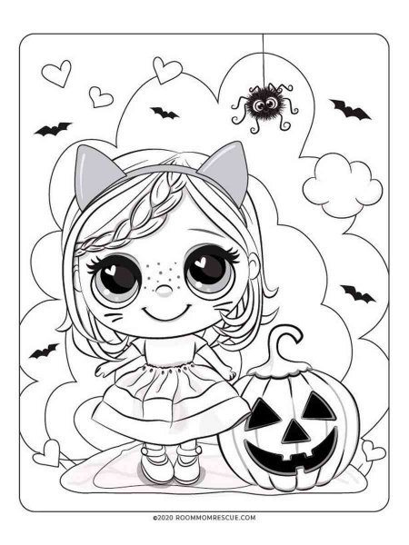 Cute Halloween coloring page - Free printable