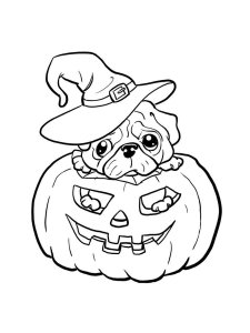 Halloween Dog coloring page - Free printable