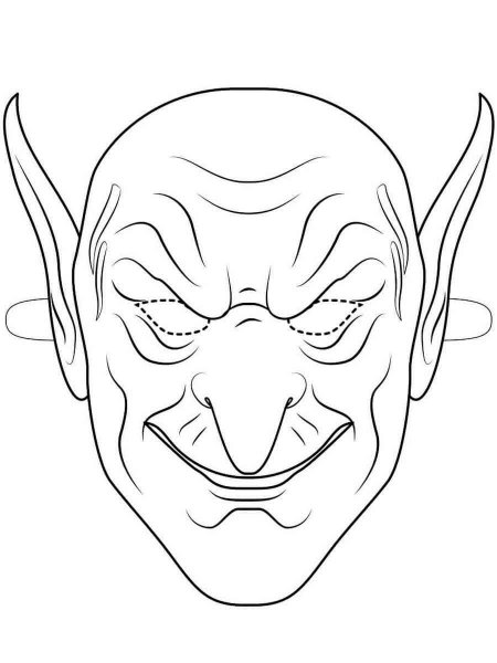 Halloween Mask coloring page - Free printable