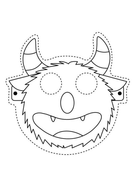 Halloween Mask coloring page - Free printable