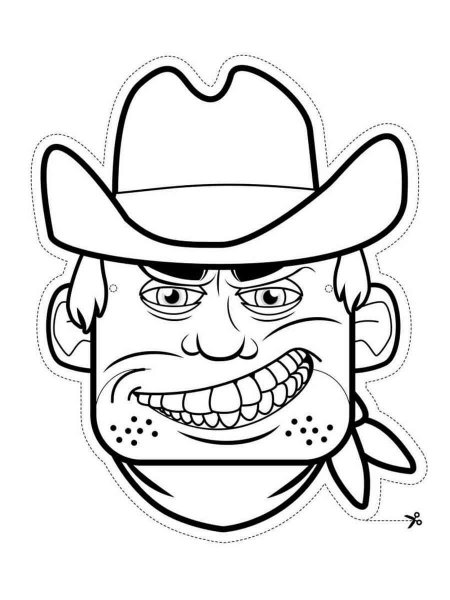 Halloween Mask coloring page - Free printable