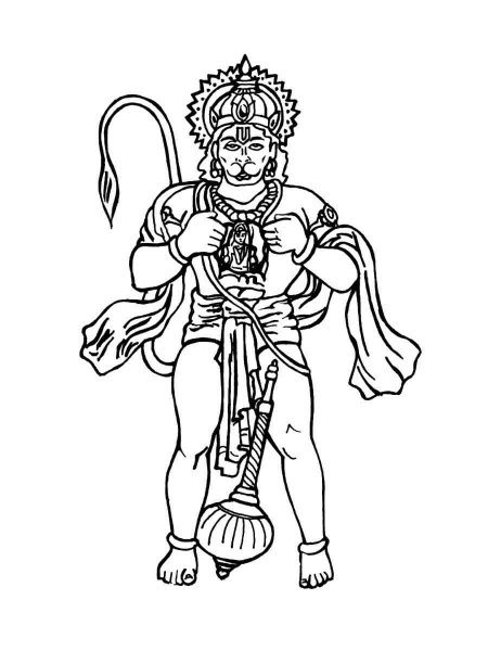 Hanuman Jayanti coloring page - Free printable