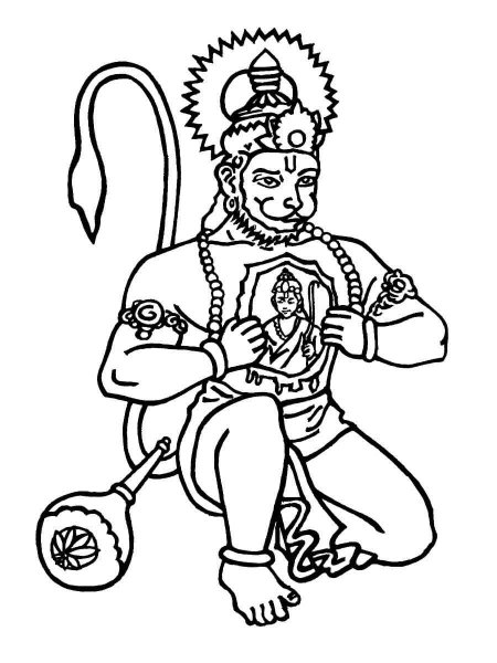 Hanuman Jayanti coloring page - Free printable