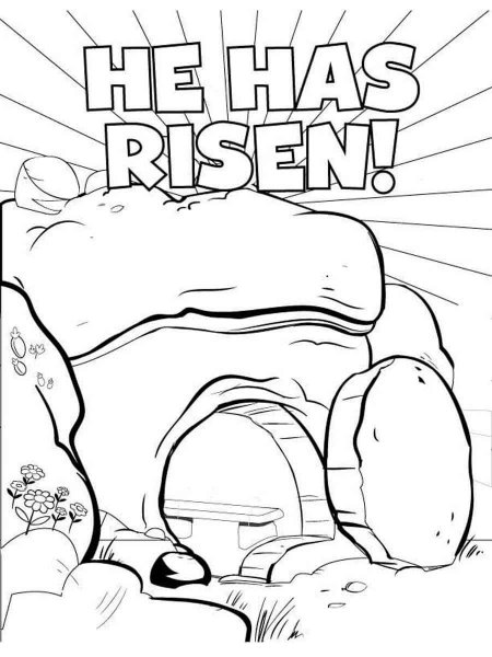 He Is Risen coloring page - Free printable