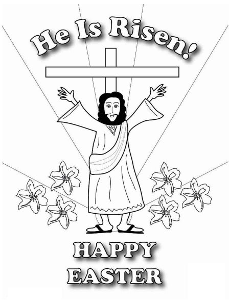 He Is Risen coloring page - Free printable