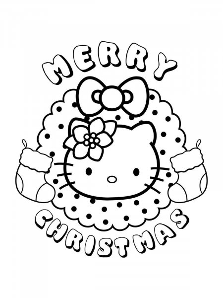 Hello Kitty Christmas coloring page - Free printable