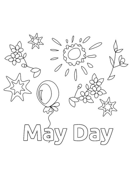 May Day coloring page - Free printable