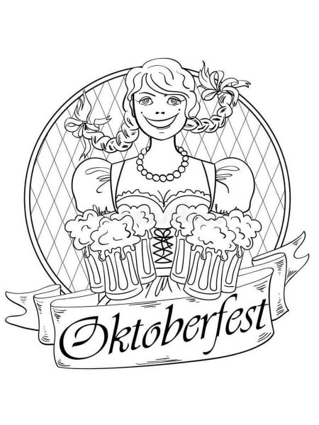 Oktoberfest coloring page - Free printable