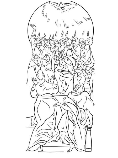 Pentecost coloring page - Free printable