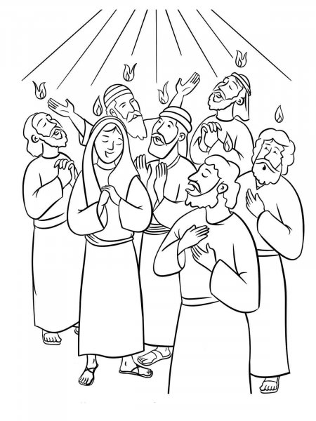 Pentecost coloring page - Free printable