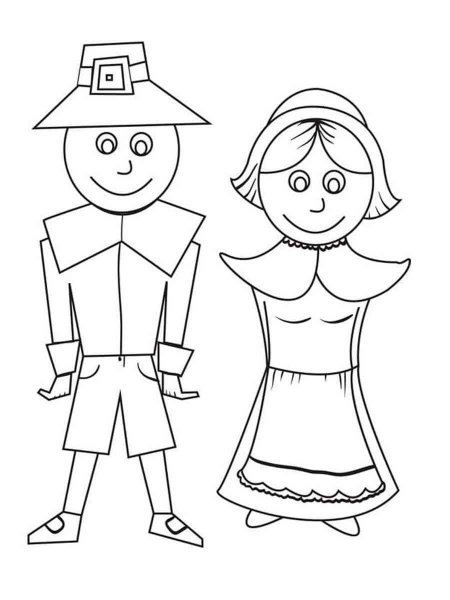 Pilgrim coloring page - Free printable