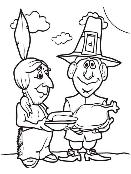 Pilgrim coloring page - Free printable
