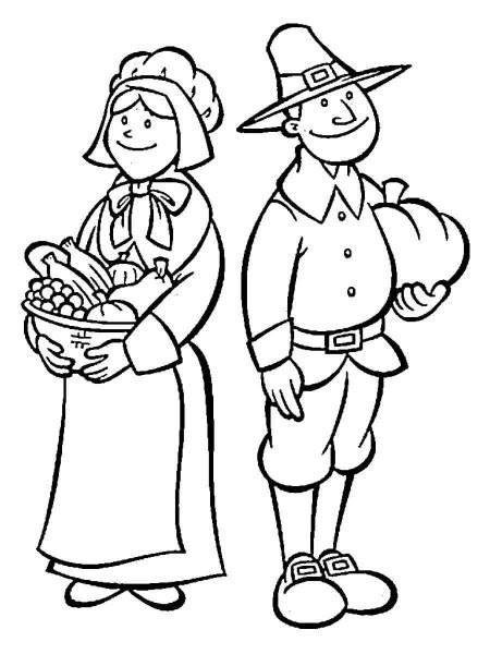 Pilgrim coloring page - Free printable