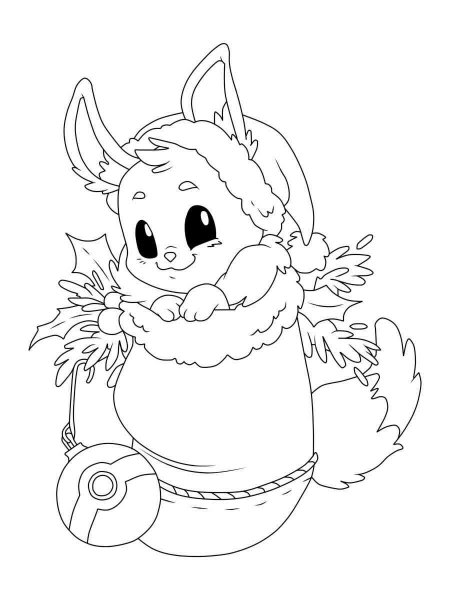 Pokemon Christmas coloring page - Free printable