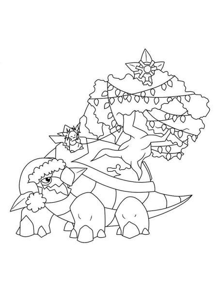 Pokemon Christmas coloring page - Free printable