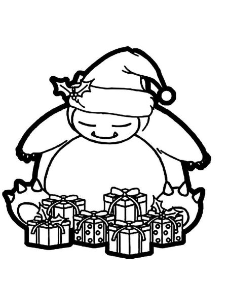 Pokemon Christmas coloring page - Free printable