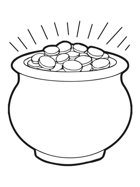 Pot of Gold coloring page - Free printable