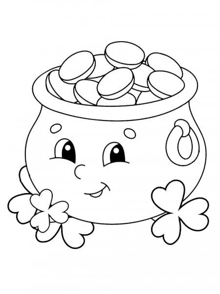 Pot of Gold coloring page - Free printable