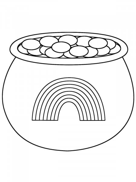 Pot of Gold coloring page - Free printable