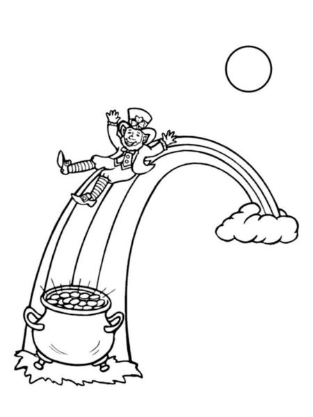 Pot of Gold coloring page - Free printable