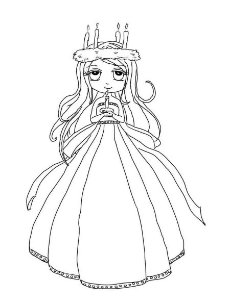 Saint Lucy’s Day coloring page - Free printable