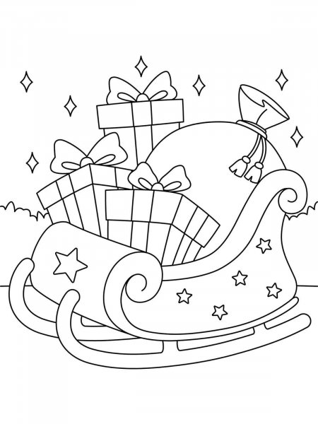 Santa's Sleigh coloring page - Free printable