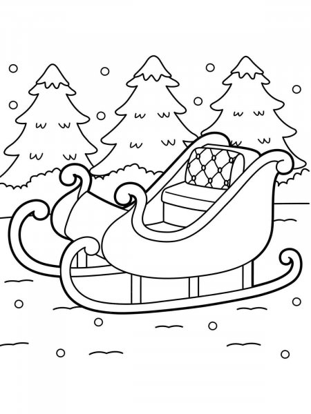 Santa's Sleigh coloring page - Free printable