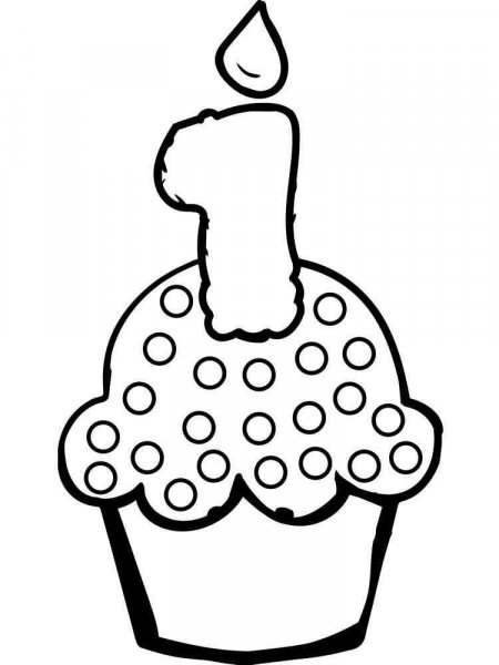 Birthday Cupcake coloring pages. Free Printable Birthday Cupcake ...