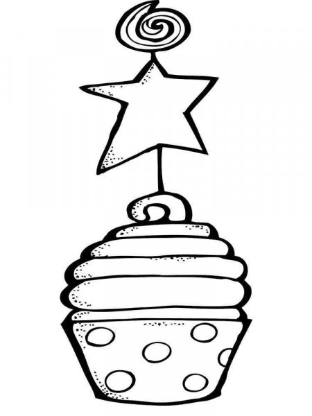 Birthday Cupcake coloring pages. Free Printable Birthday Cupcake ...