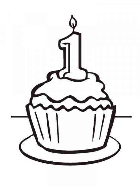 Birthday Cupcake coloring pages. Free Printable Birthday Cupcake ...