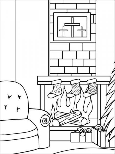 Christmas Chimneys coloring pages