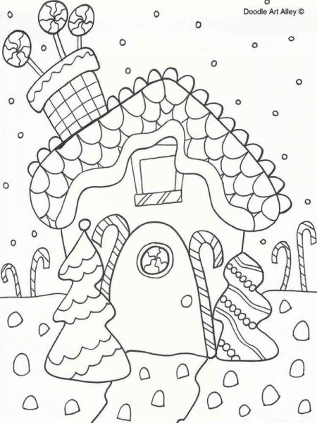 Christmas Gingerbread coloring pages